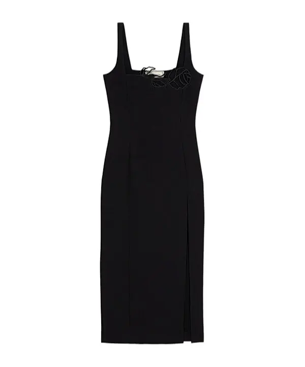 Blumarine Floral Rhinestone Midi Dress