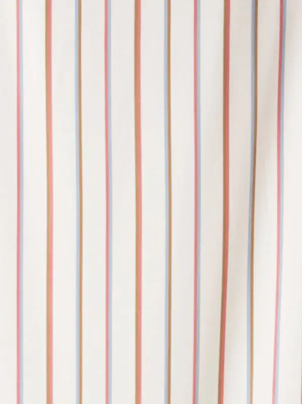 Etro Logo Embroidered Striped Long-sleeved Shirt - White