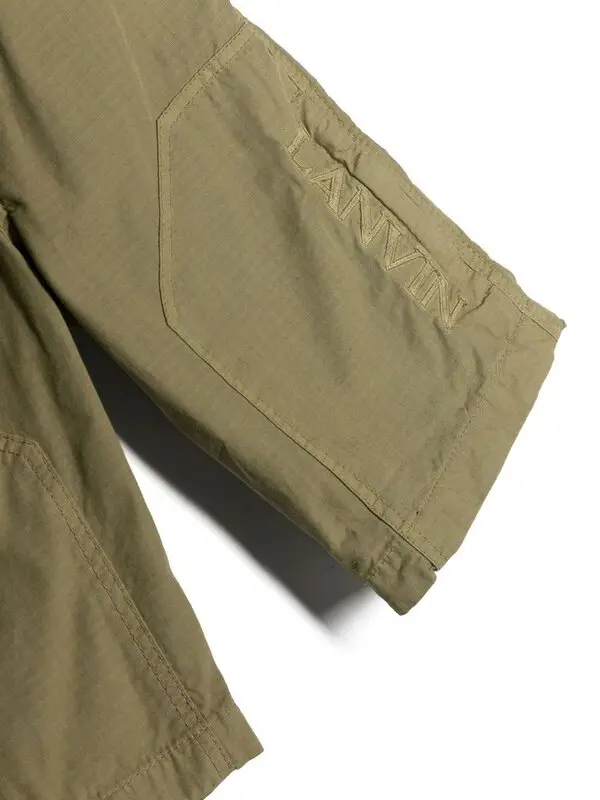 LANVIN Embroidered Belted Shorts