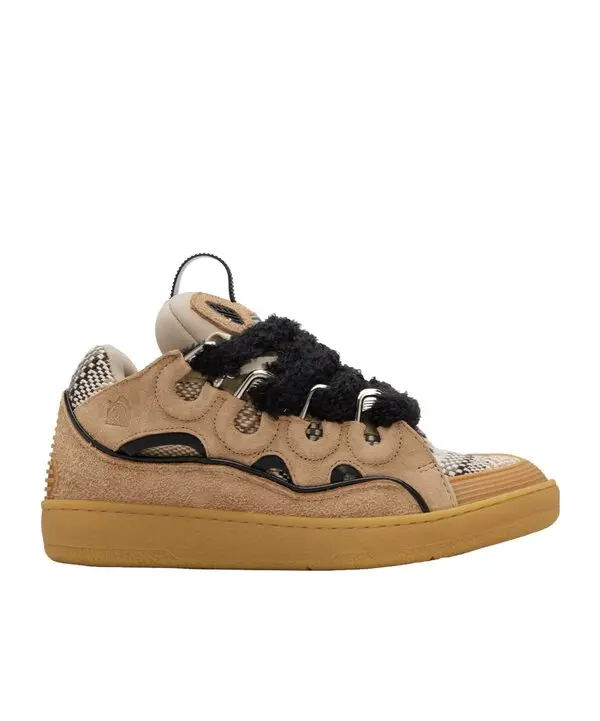 LANVIN Curb Lace-up Sneakers - Brown