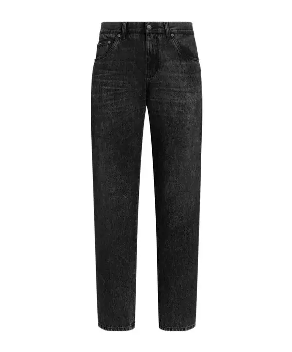 Dolce & Gabbana Logo Plaque Cotton Jeans - Multi-color