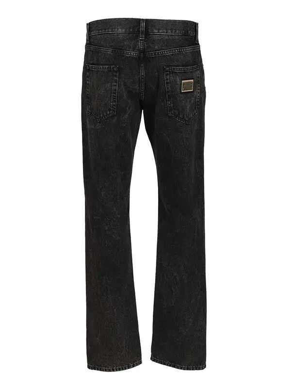 Dolce & Gabbana Logo Plaque Straight-leg Jeans - Multi-color