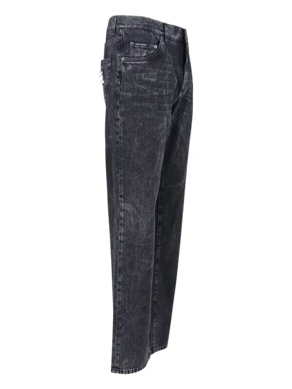 Dolce & Gabbana Logo Plaque Straight-leg Jeans - Multi-color