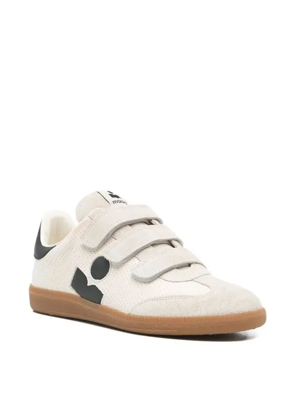 Isabel Marant Étoile Perforated Velcro Low-top Sneakers - Chalk/black