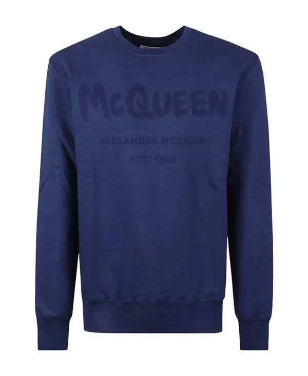 Alexander McQueen Logo-printed Crewneck Sweatshirt - Blue