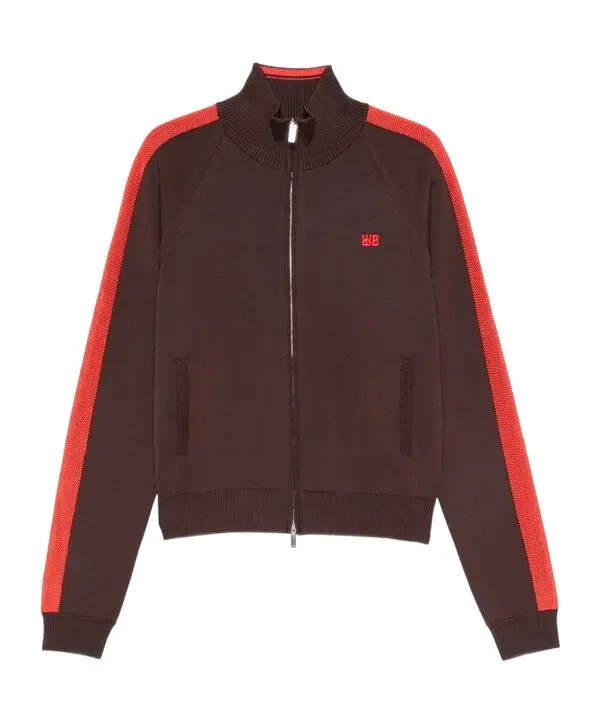 WALES BONNER Brown Zipped Track Jacket - Red