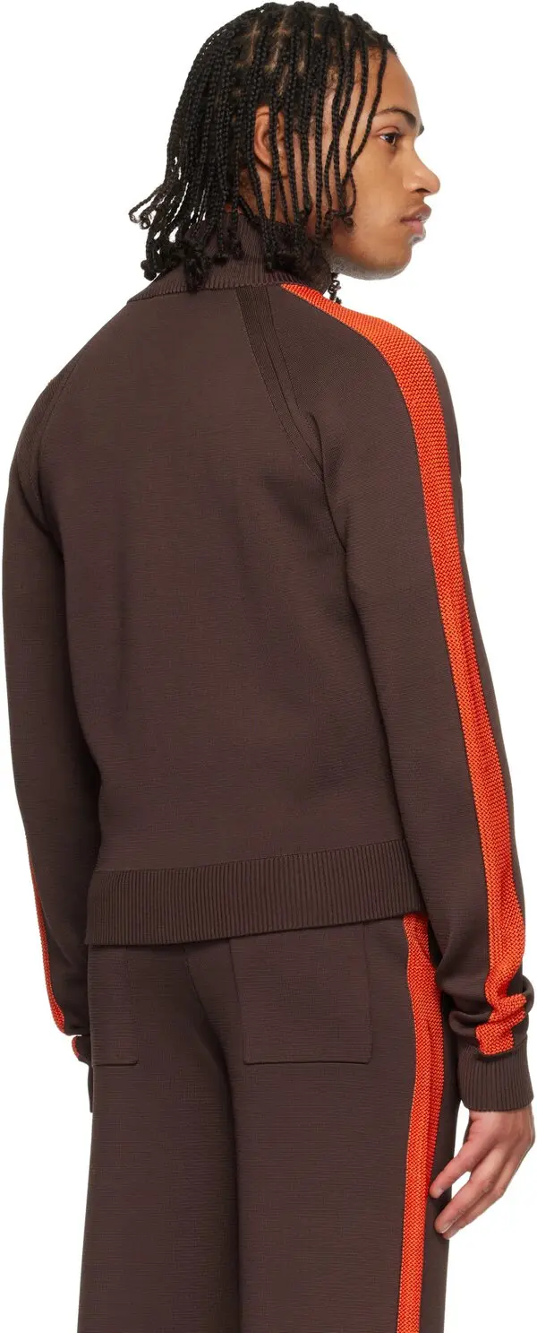 WALES BONNER Brown Zipped Track Jacket