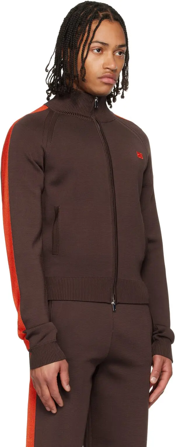 WALES BONNER Brown Zipped Track Jacket