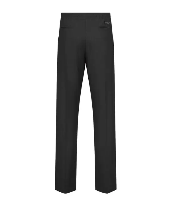 Dior High Waist Straight Leg Trousers - Grey