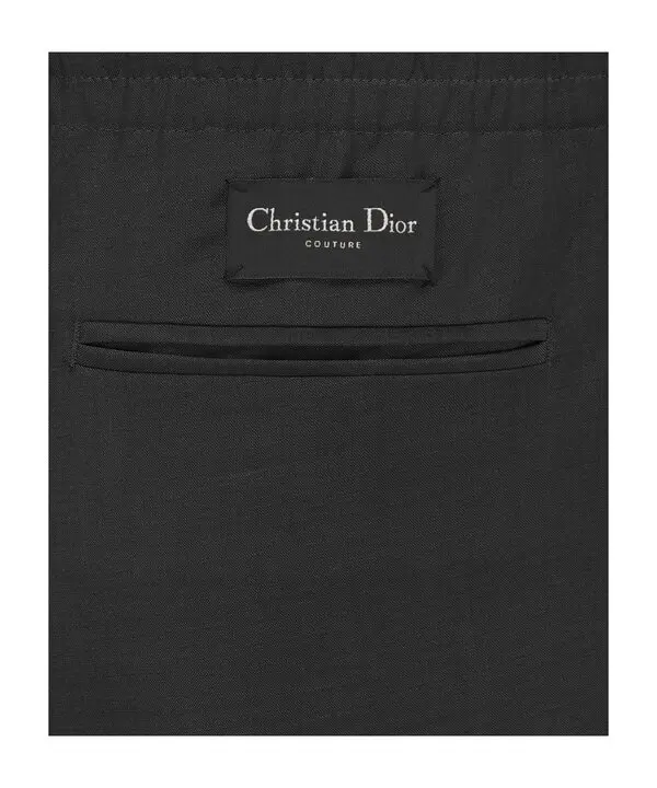 Dior High Waist Straight Leg Trousers - Grey