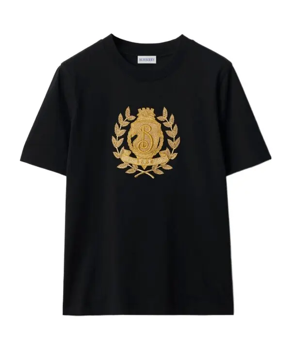 Burberry B Crest Embroidered Crewneck T-shirt - Black