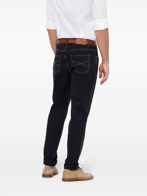 Brunello Cucinelli Tapered Leg Jeans - Black