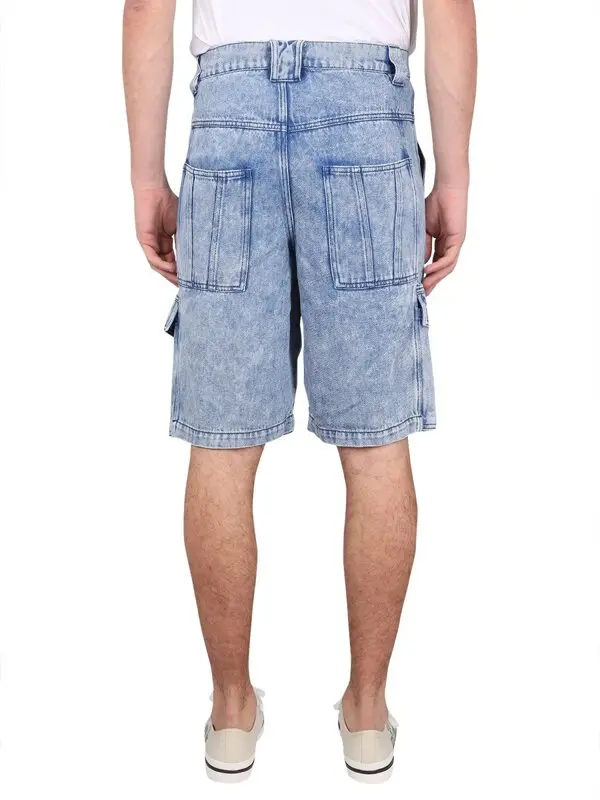 Isabel Marant Étoile Logo Patch Cargo Shorts - Blue