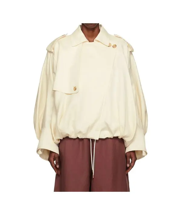 Gabriela Hearst Long Sleeve Jacket With Lapel Zip Front And Draped Detailing