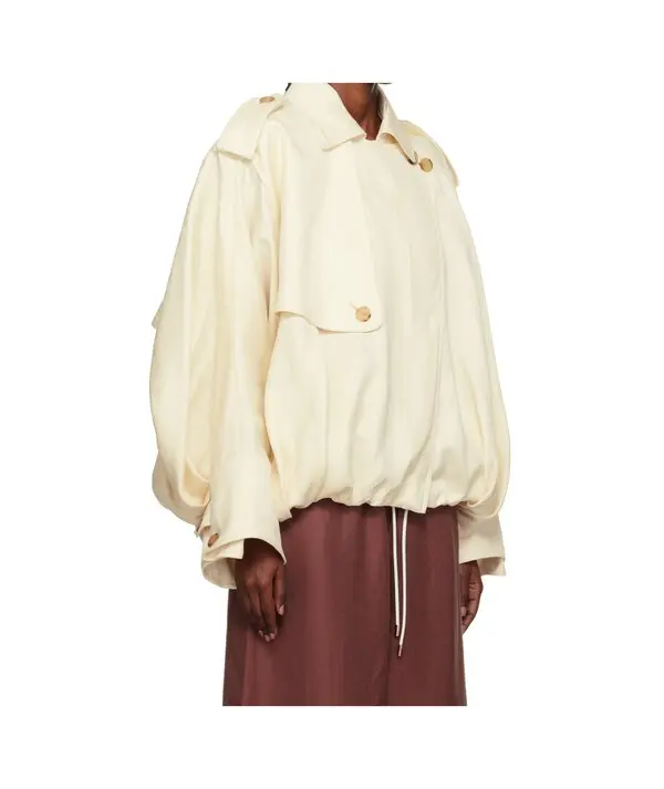Gabriela Hearst Long Sleeve Jacket With Lapel Zip Front And Draped Detailing
