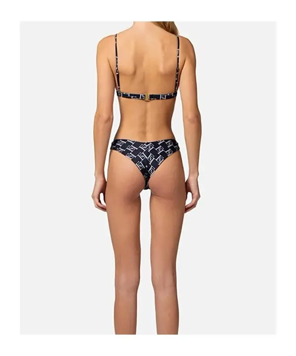 Elisabetta Franchi Monogram-print Triangle Bikini Set - Black