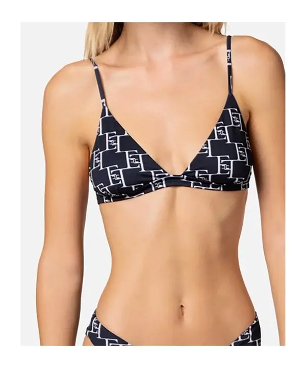 Elisabetta Franchi Monogram-print Triangle Bikini Set - Black