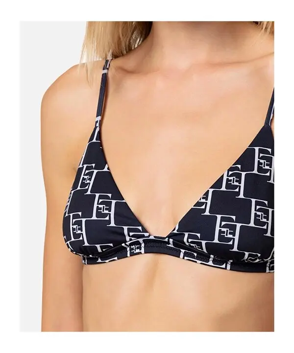 Elisabetta Franchi Monogram-print Triangle Bikini Set - Black