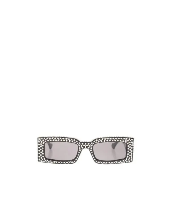 Gucci Rectangular Frame Embellished Sunglasses - Pink