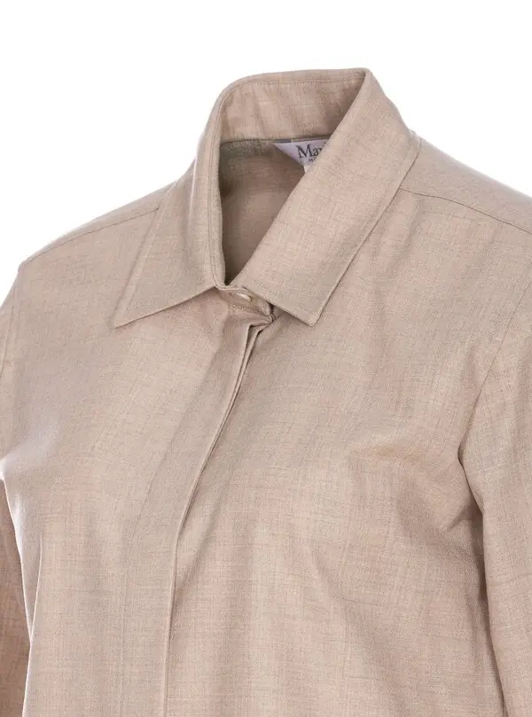 Max Mara Classic Collar Button Shirt - Nude