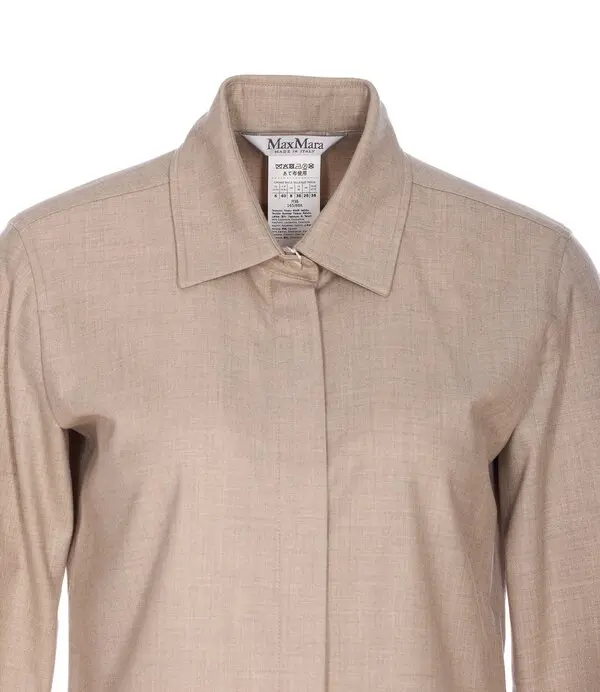 Max Mara Classic Collar Button Shirt - Nude