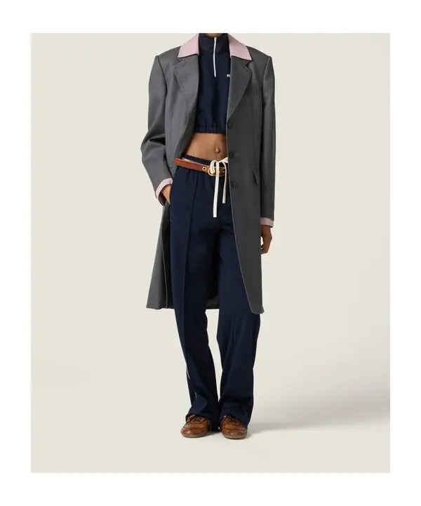 Miu Miu Elasticated Waistband Pleated Trousers