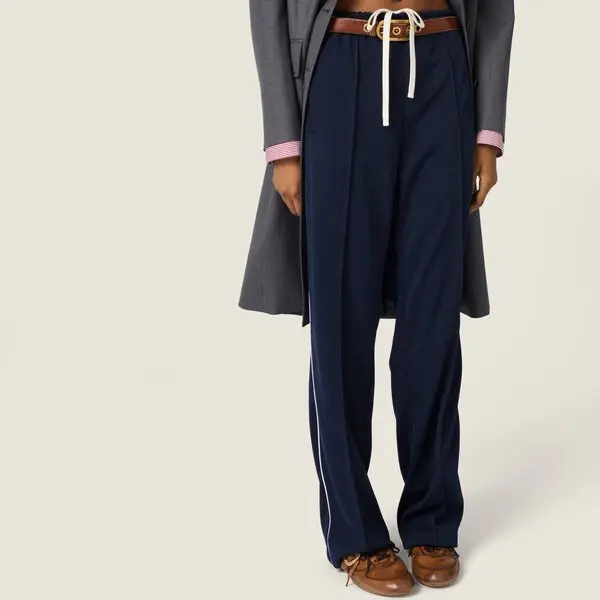 Miu Miu Elasticated Waistband Pleated Trousers