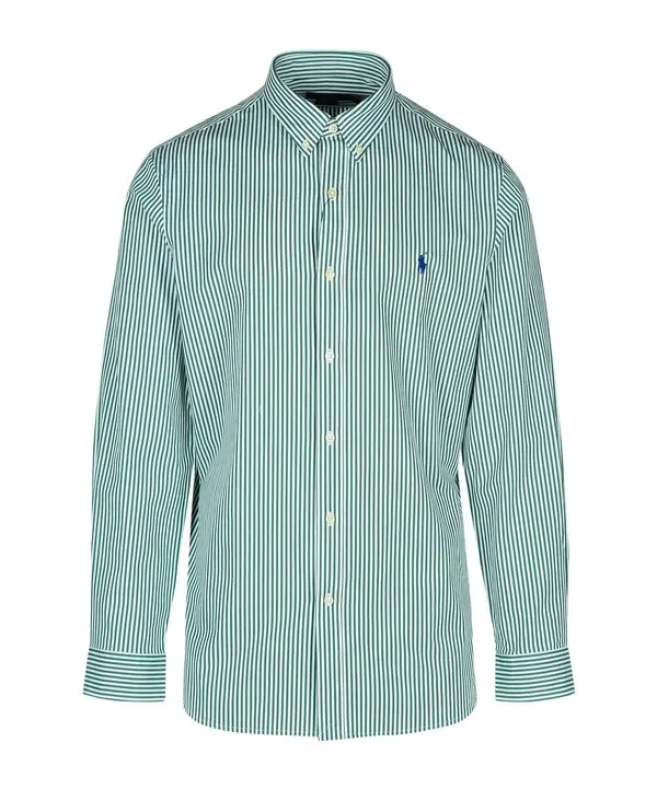 Polo Ralph Lauren All Fit Striped Stretch Poplin Shirt - Green