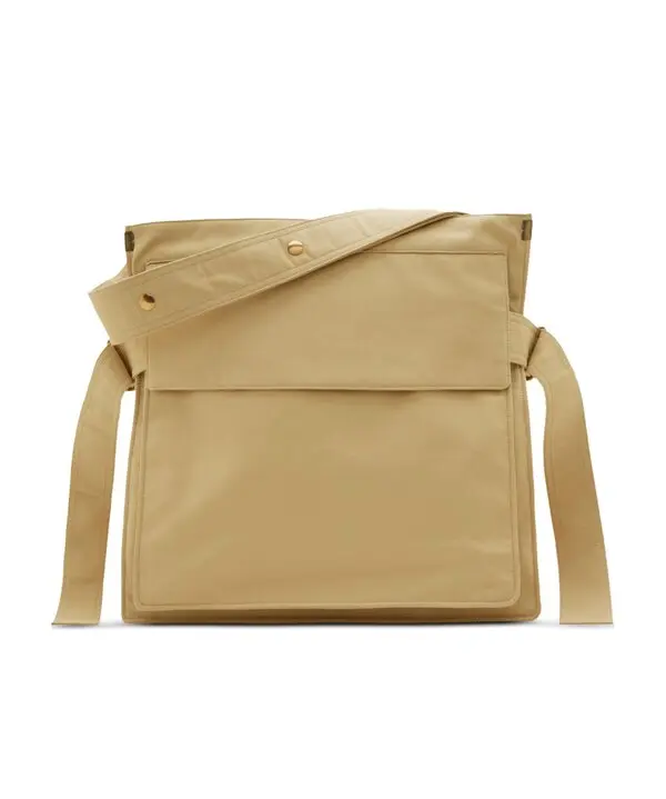 Burberry Logo Embroidered Medium Trench Tote Bag - Archives Beige