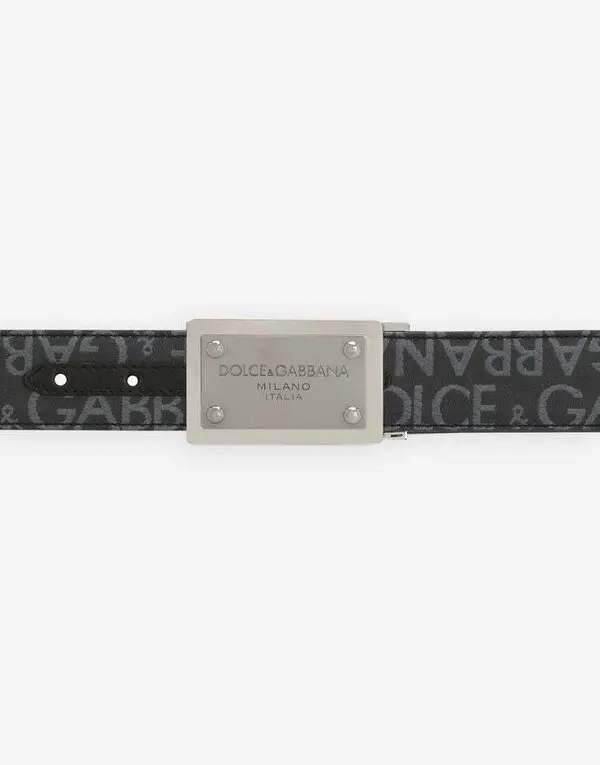 Dolce & Gabbana Logo Printed Buckle Belt