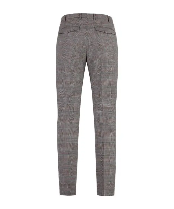 PT TORINO Wool Dress Trousers With Plaid Pattern