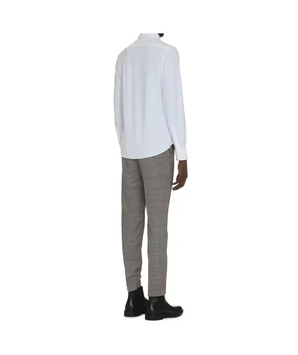 PT TORINO Wool Dress Trousers With Plaid Pattern