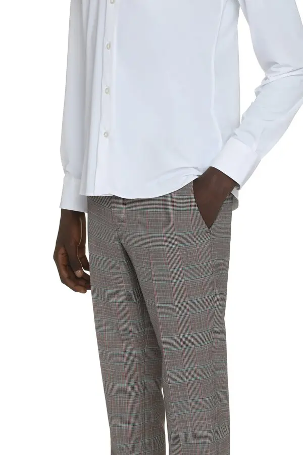 PT TORINO Wool Dress Trousers With Plaid Pattern