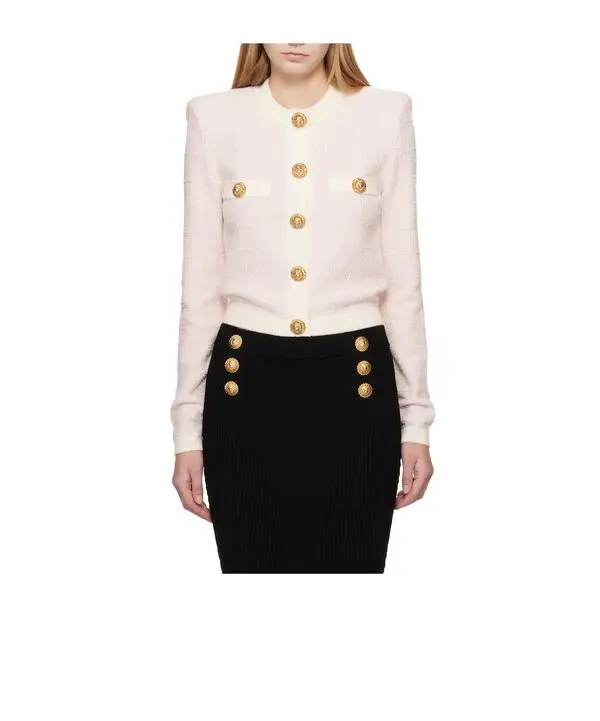 Balmain Light Tweed Button Cardigan - No