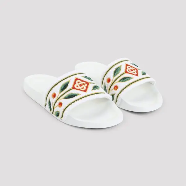 Casablanca Embroidered Terry Slides