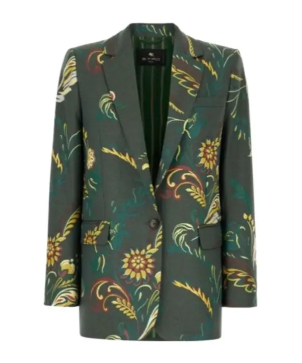 Etro Floral-print Notched Lapel Blazer - Black