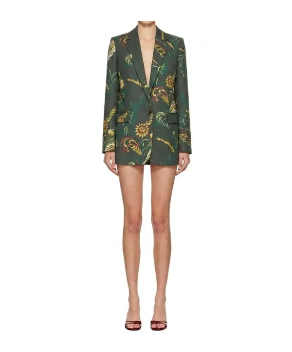 Etro Floral-print Notched Lapel Blazer