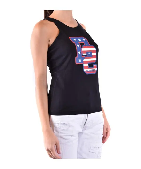 Dsquared2 Dc" Logo Print Sleeveless Tank Top