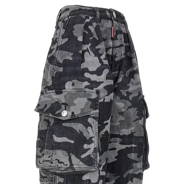 Dsquared2 Camouflage Print High-waist Wide-leg Trousers