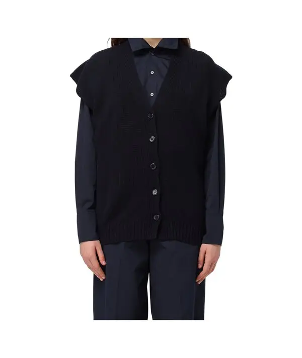 Fabiana Filippi Brushed Knit Gilet - Navy Color