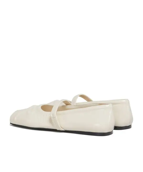Marni Square-toe Mary Jane Ballet Flats With 3d Bow Detail - White