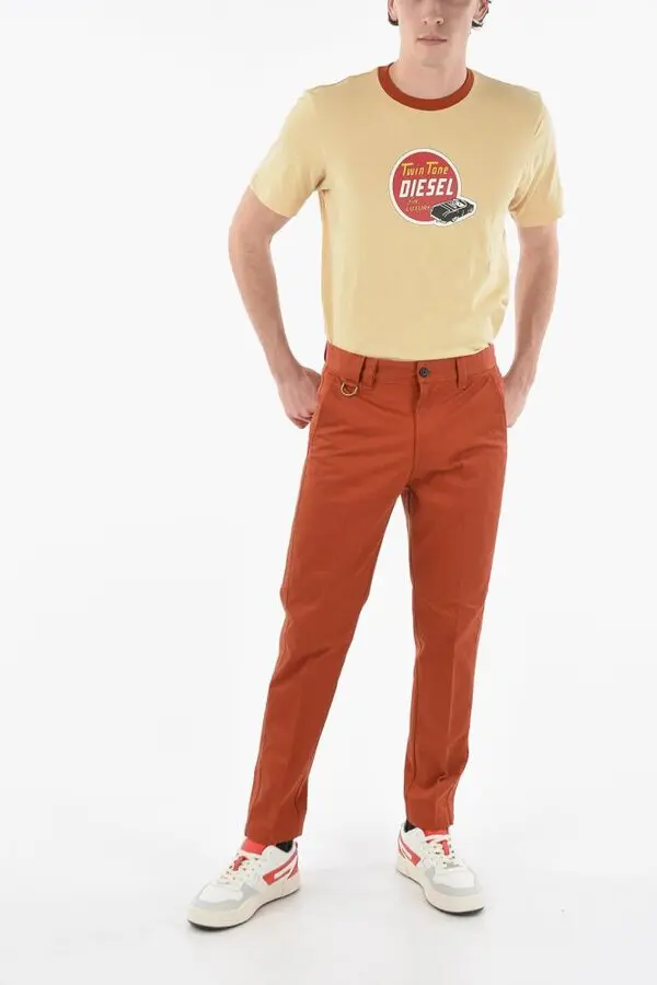 DIESEL® Straight-leg Pants With Belt Ring Detail