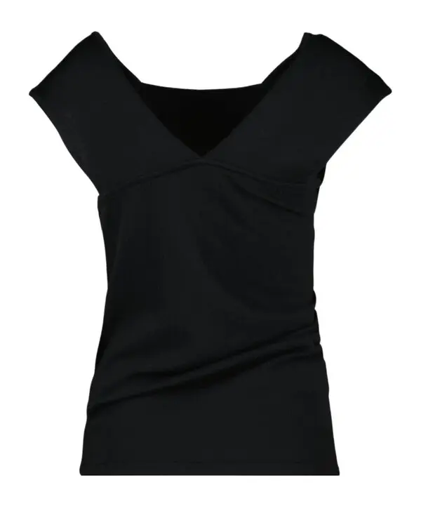 Khaite Josif Top With Cap Sleeves And Square Neck