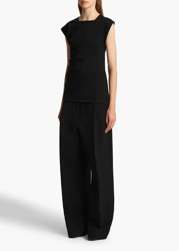 Khaite Josif Top With Cap Sleeves And Square Neck