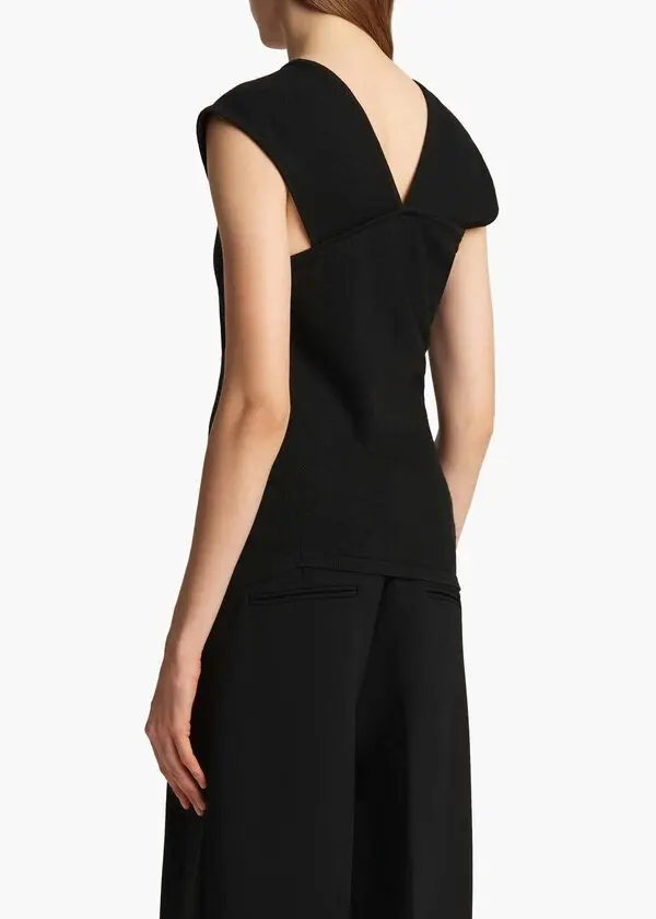 Khaite Josif Top With Cap Sleeves And Square Neck