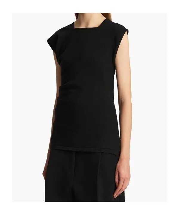 Khaite Josif Top With Cap Sleeves And Square Neck