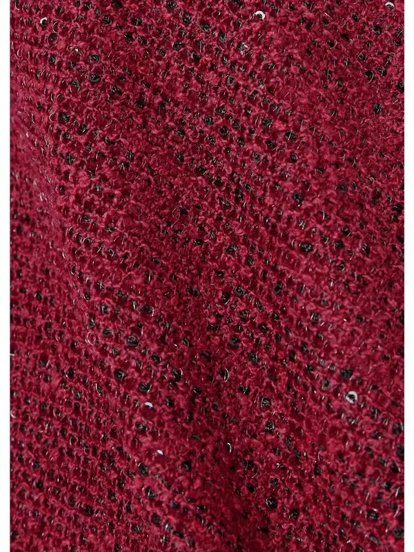 Alessandra Rich Tweed Cropped Jacket - Red
