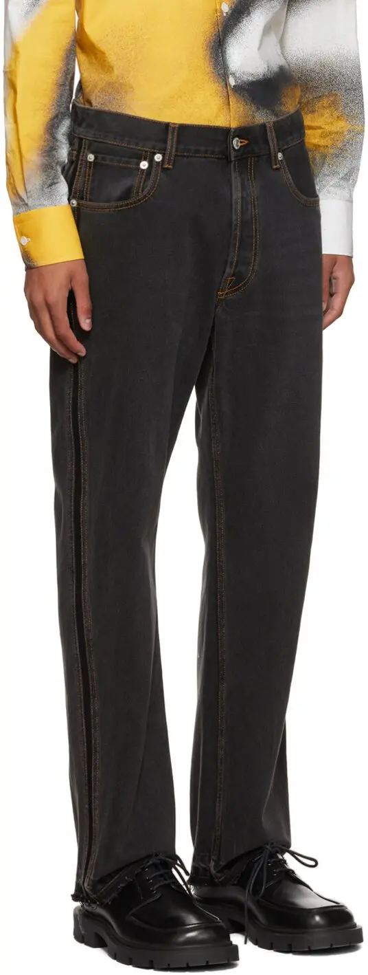 Alexander McQueen Straight-leg Jeans With Side Stripe Detail