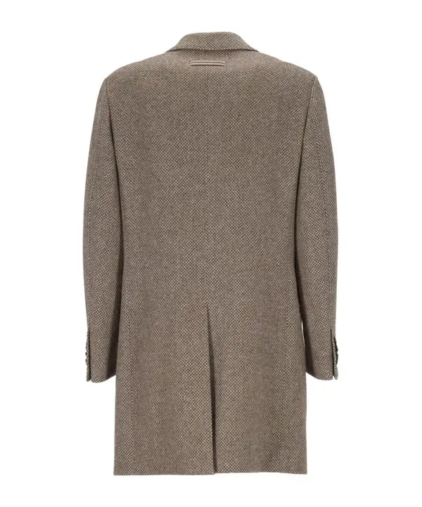 Zegna Single-breasted Herringbone Coat