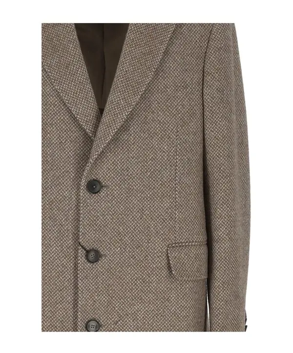 Zegna Single-breasted Herringbone Coat